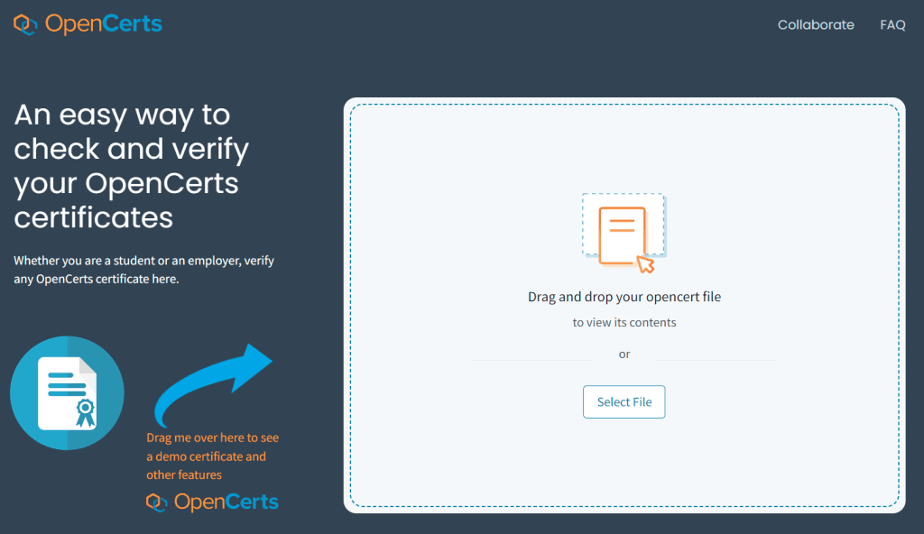 OpenCerts Digital Certificates and Transcripts